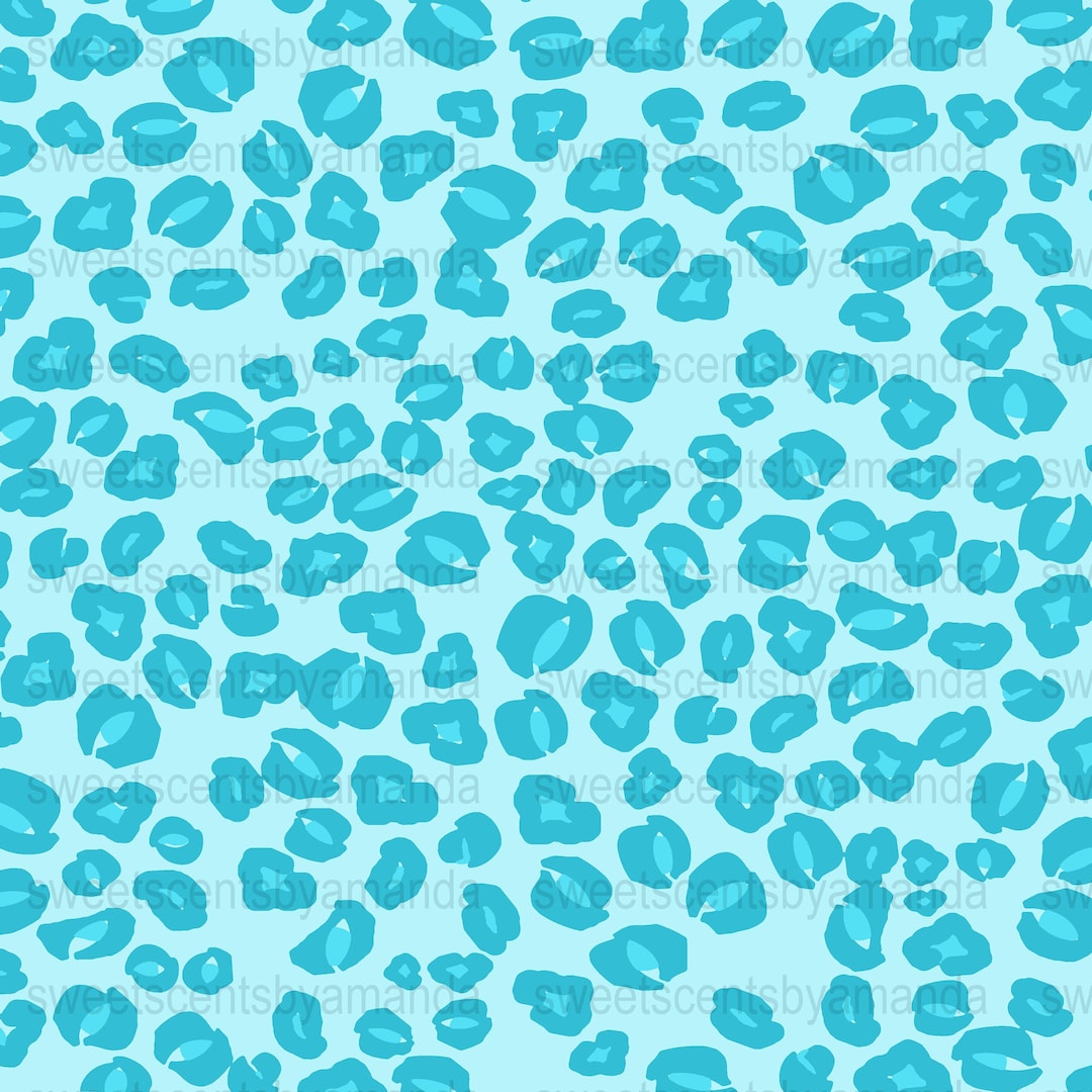 Blue Cheetah Leopard Print Digital Paper Background Digital Download ...