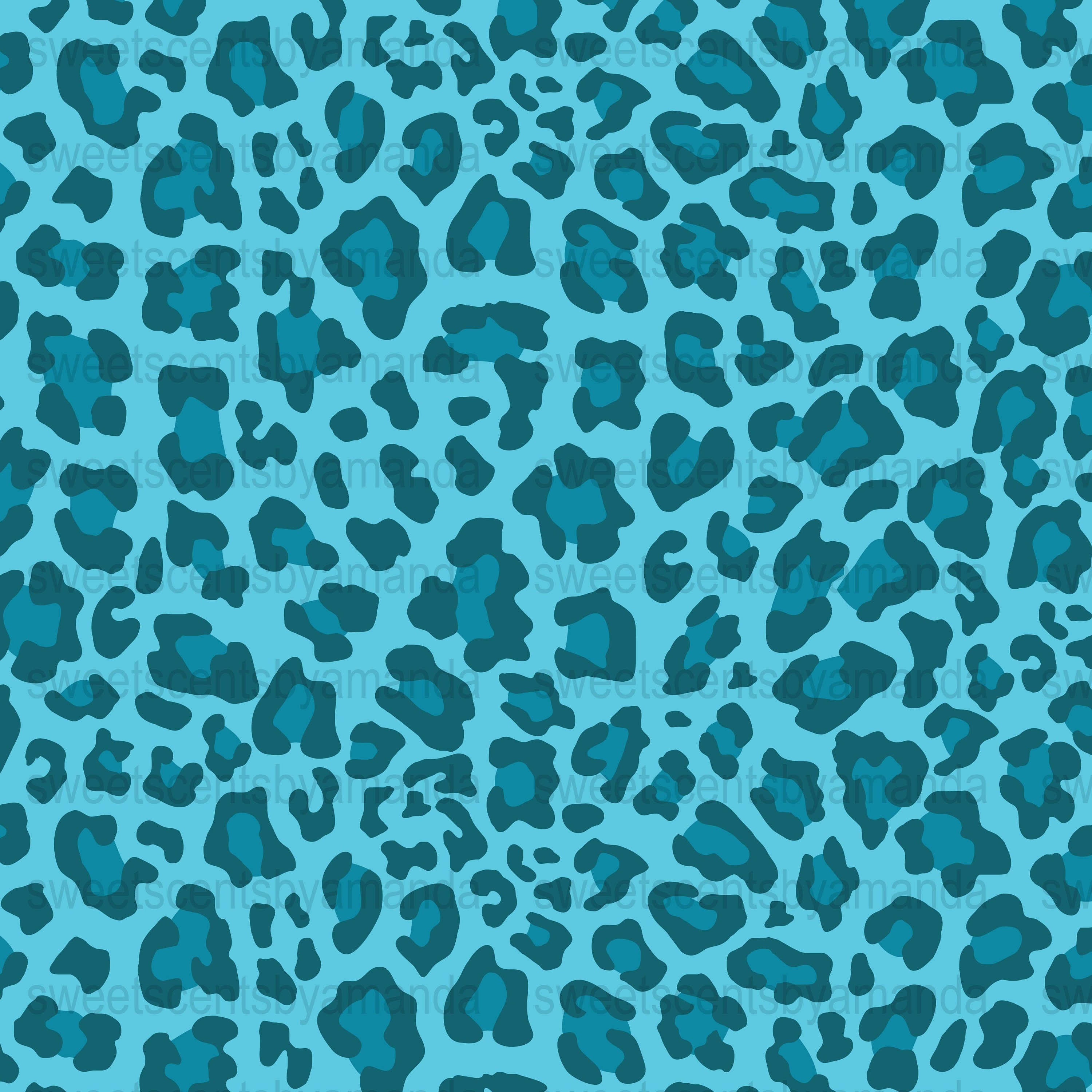 Blue Cheetah Leopard Print Digital Paper Background Digital Download ...