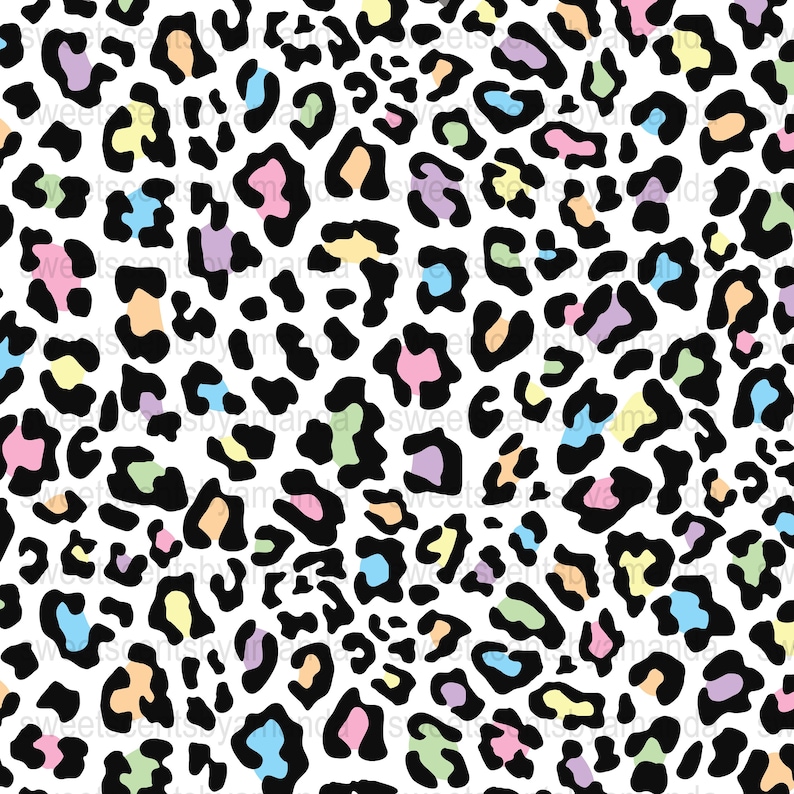 Multi Rainbow Cheetah Leopard Print Digital Paper Seamless Digital ...