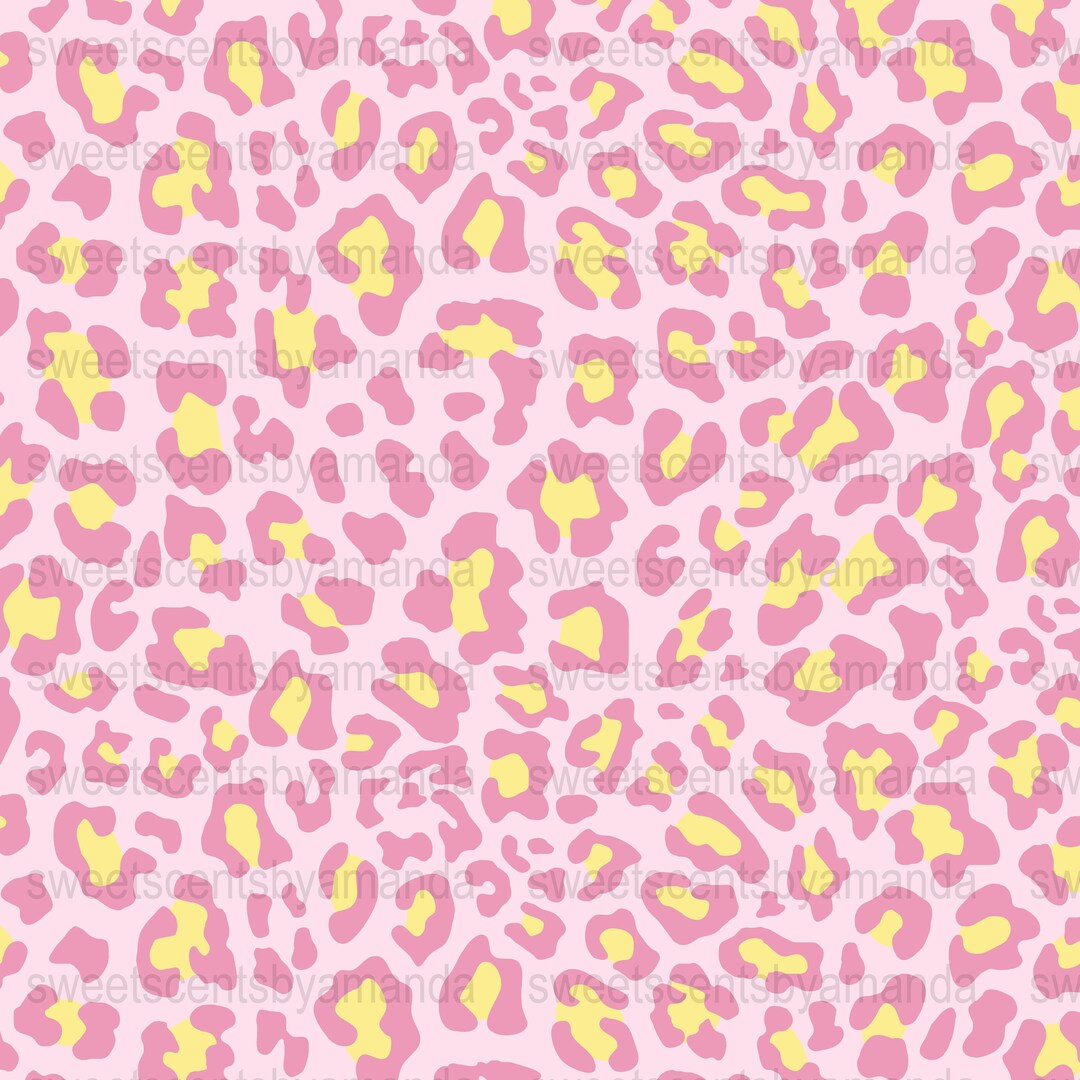 Pink and Yellow Cheetah Leopard Print Digital Paper Digital Download ...