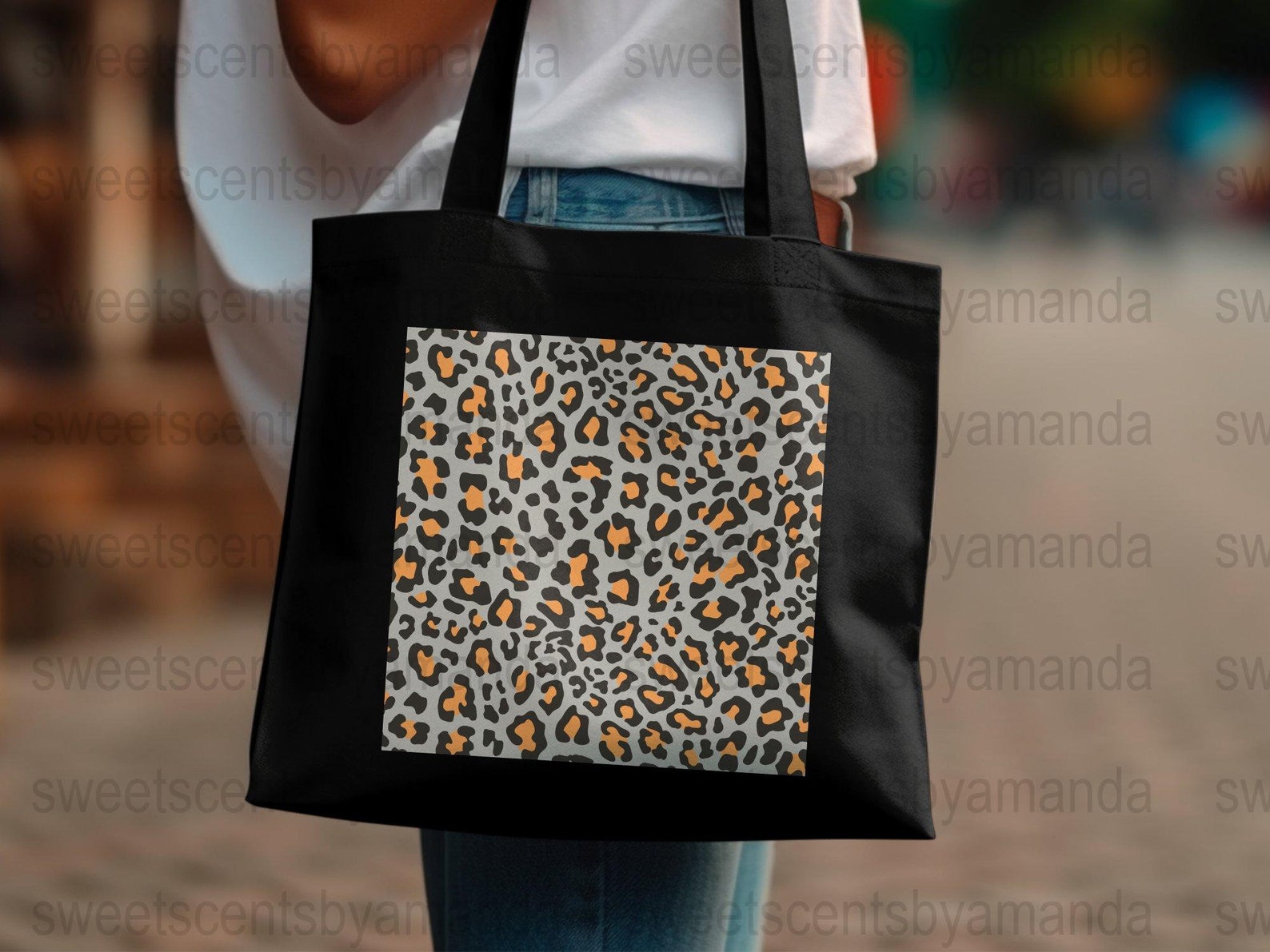 Gray and Orange Cheetah Leopard Print Digital Paper Background Digital ...