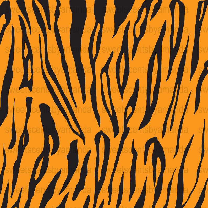 Orange and Black Tiger Stripes Zebra Digital Paper Background Digital ...