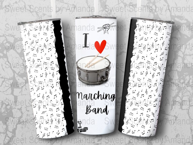 Drums Percussion Marching Band Png 20 Oz Skinny Tumbler Sublimation ...