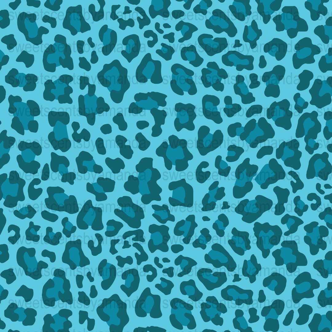 Dark Blue Cheetah Leopard Print Digital Paper Background Digital ...