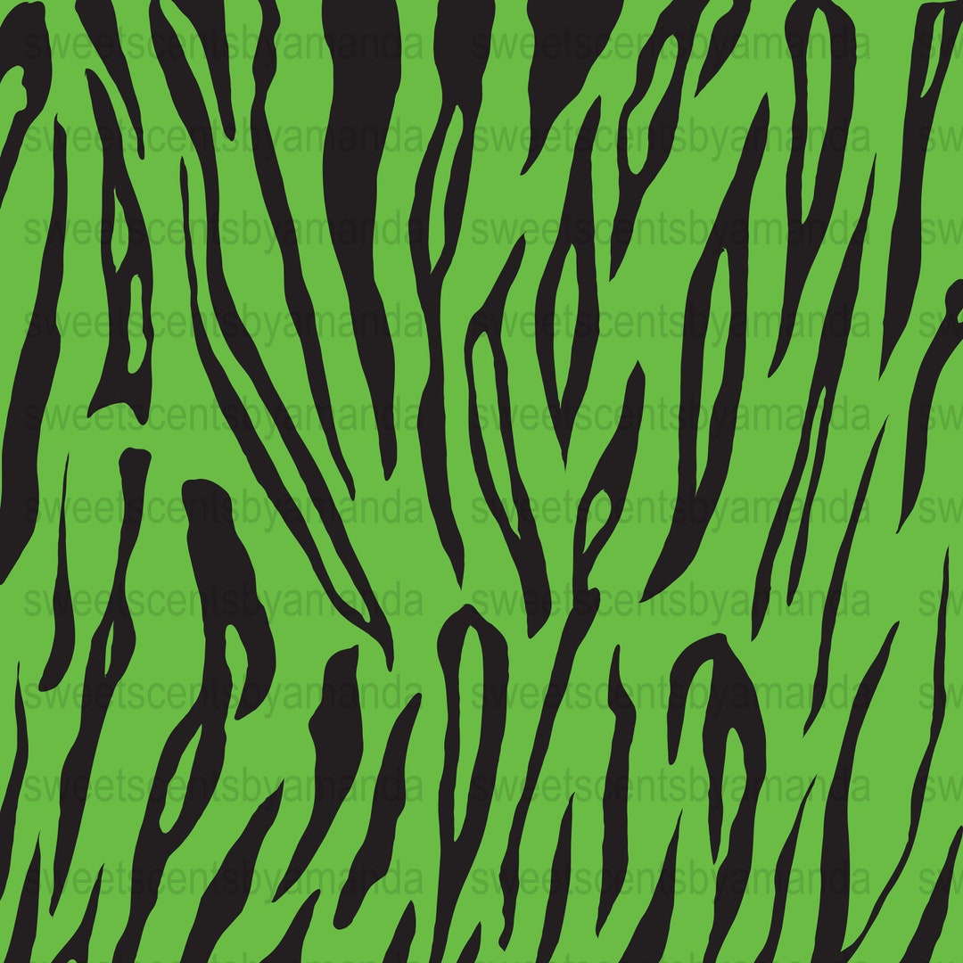 Green and Black Tiger Stripes Zebra Digital Paper Background Digital ...
