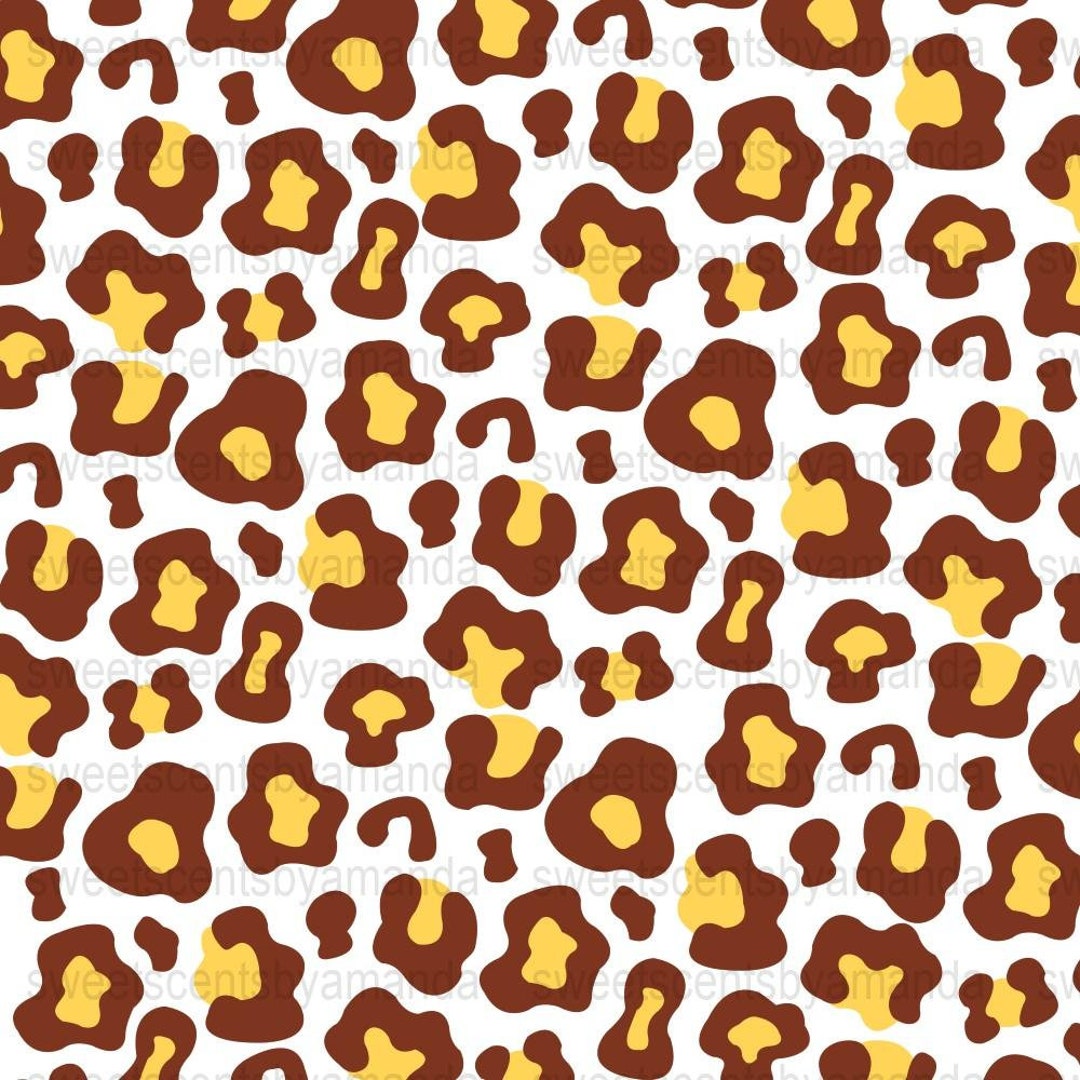 Yellow and Brown Cheetah Leopard Print Digital Paper Digital Download ...