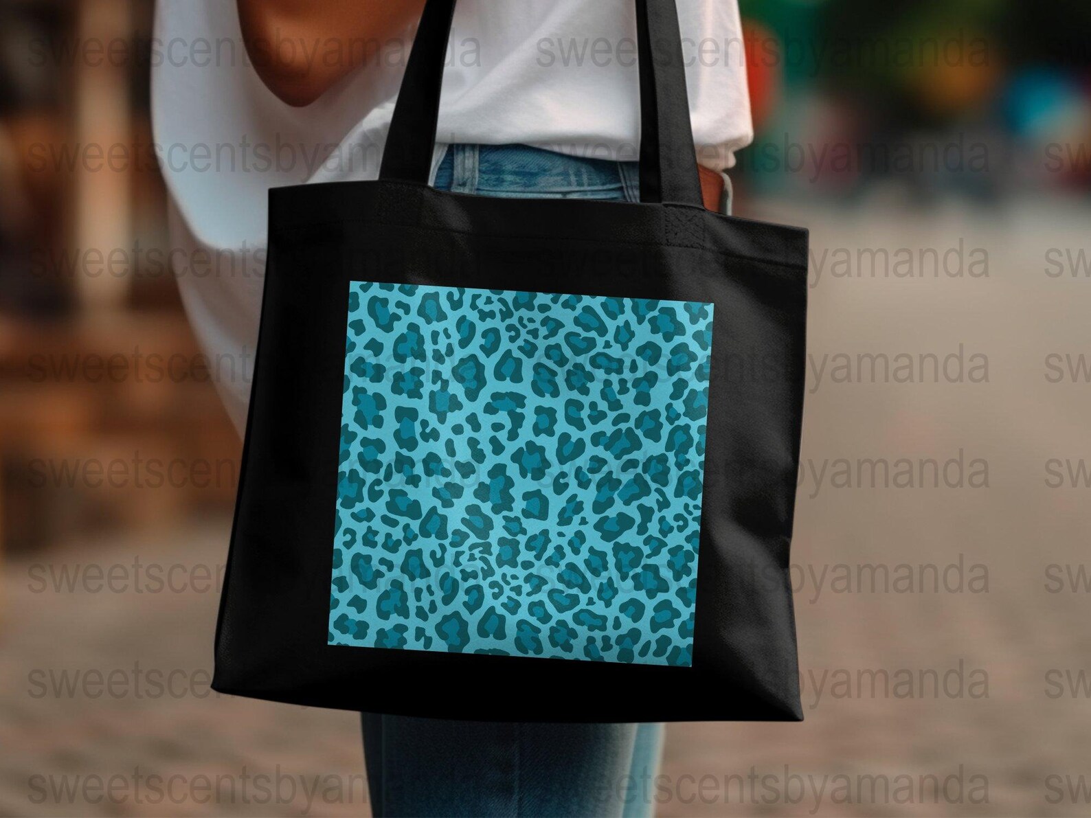 Dark Blue Cheetah Leopard Print Digital Paper Background Digital ...
