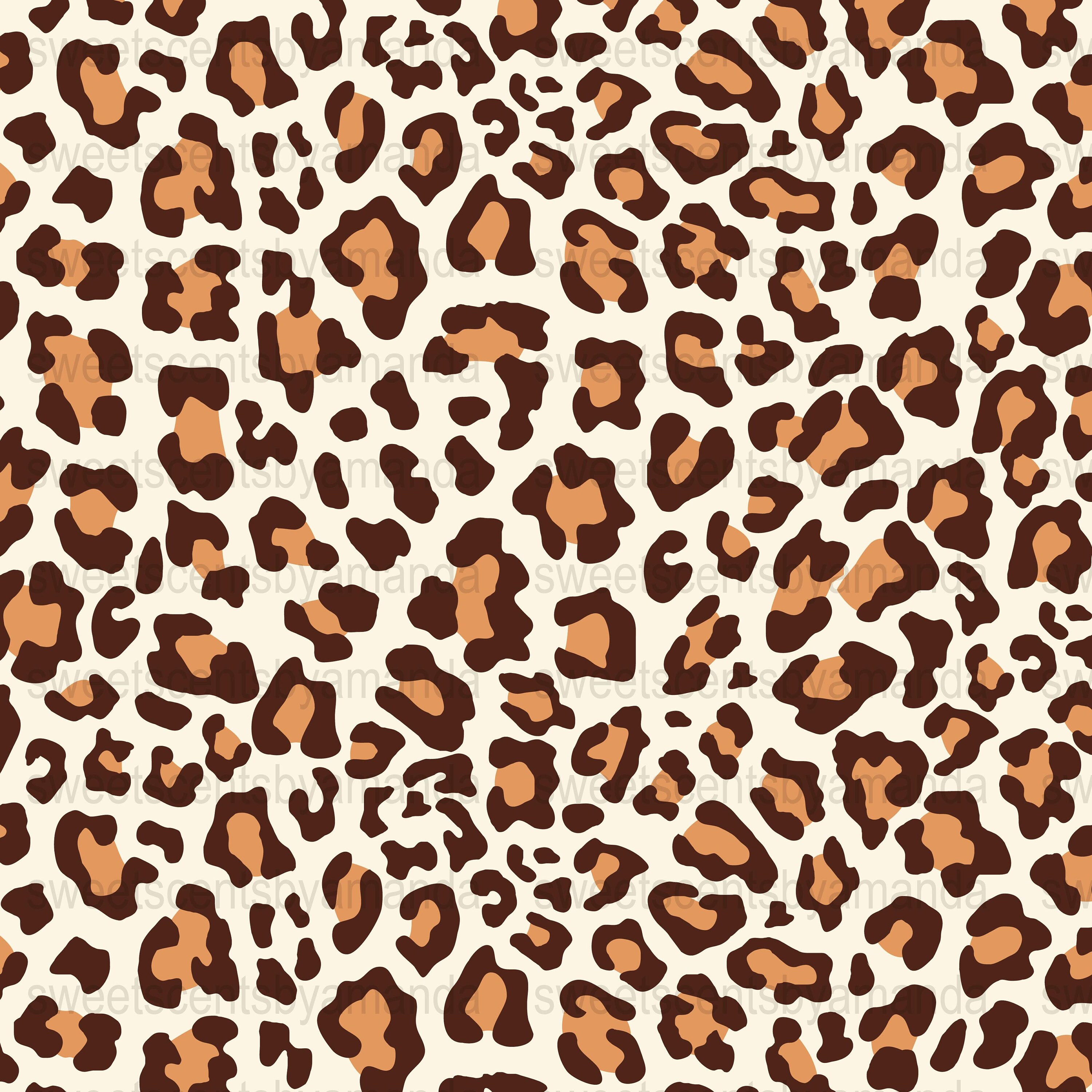 Orange and Brown Cheetah Leopard Print Digital Paper Background Digital ...