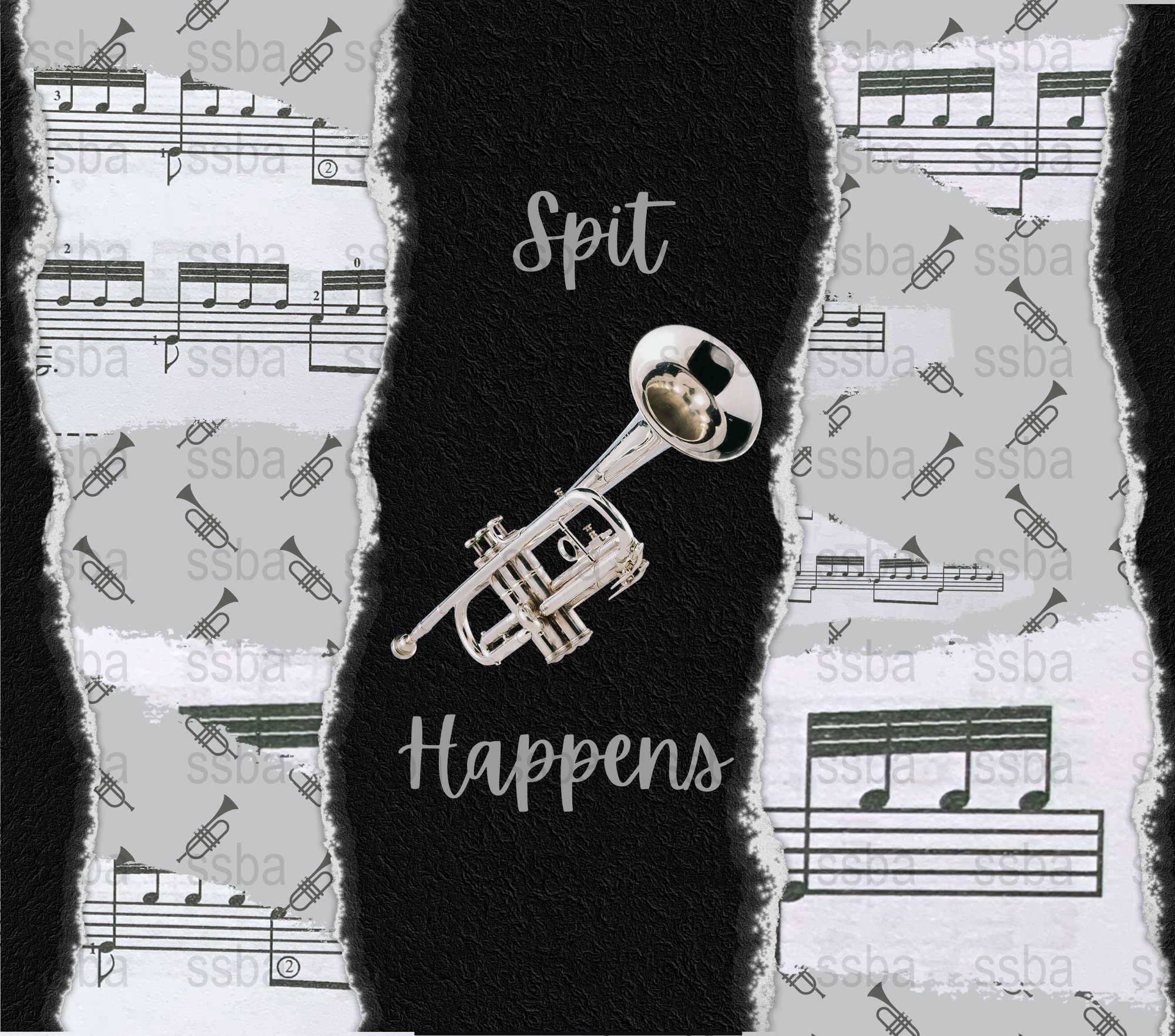 Spit Happens Silver Trumpet Digital Png 20 Oz Skinny Tumbler ...