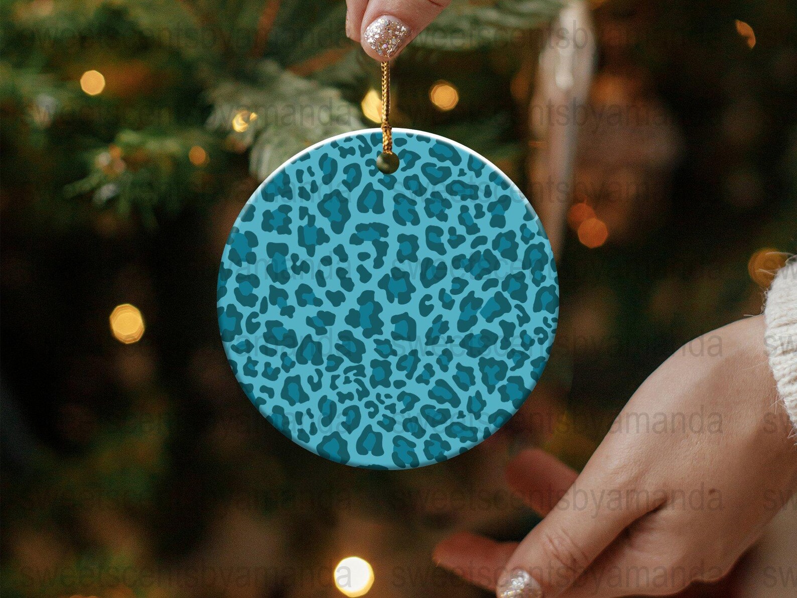 Blue Cheetah Leopard Print Digital Paper Background Digital Download ...