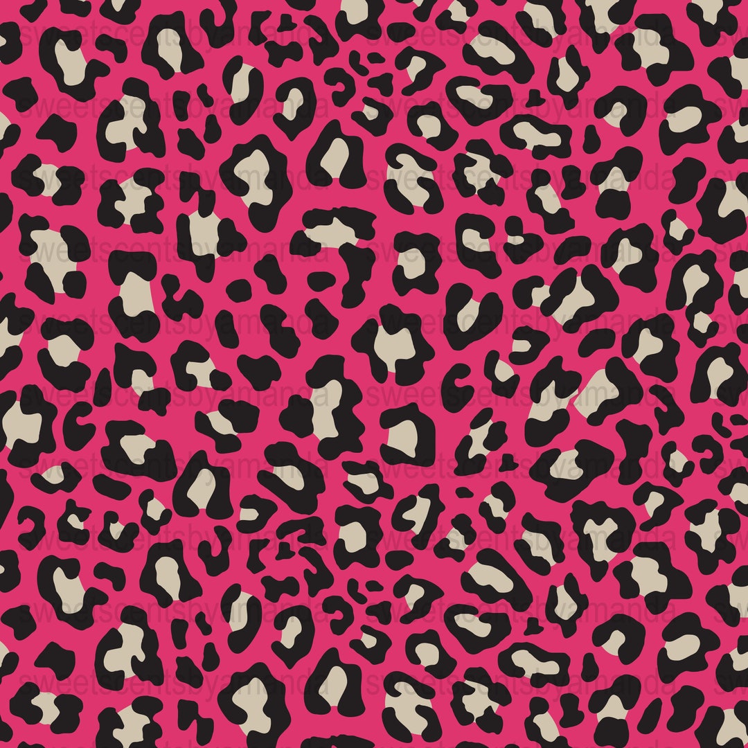 Hot Pink and White Cheetah Leopard Print Digital Paper Seamless Digital ...