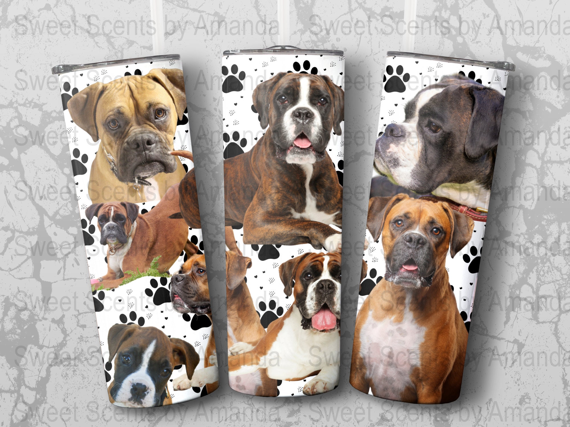 Boxer Brindle Tan Png 20 Oz Skinny Tumbler Sublimation Design, Straight ...