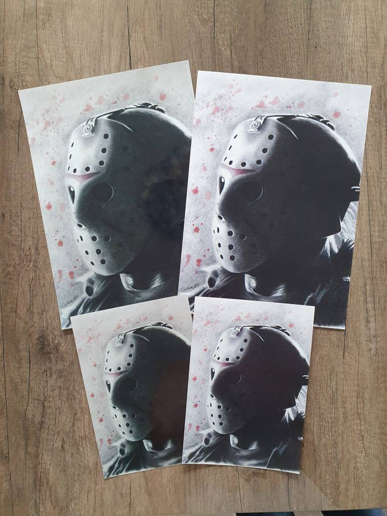 Jason Voorhees Friday 13th horror art fan art retrato dibujo de Jelowe ...