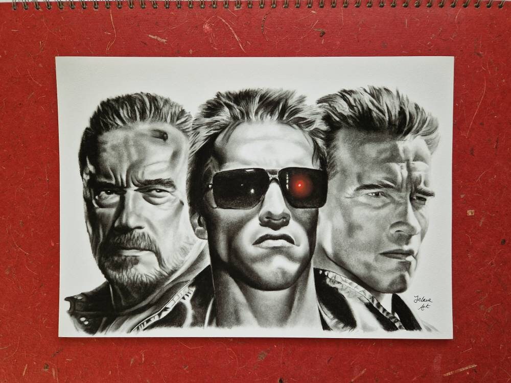 T800 Terminator Arnold Schwarzenegger Fan Art by Jelowe Art - Etsy