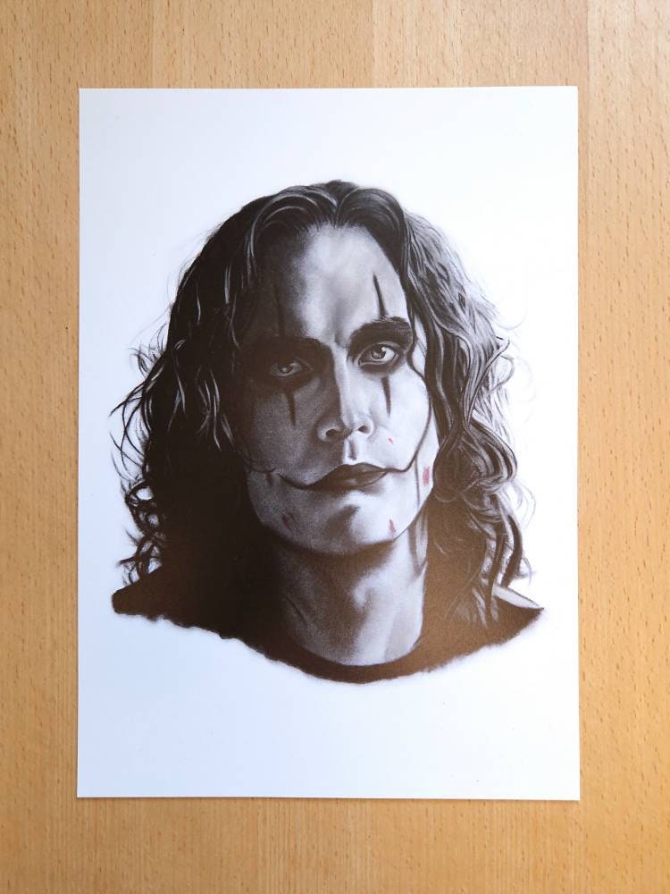 Brandon Lee the Crow Fan Art Portrait by Jelowe Art - Etsy UK