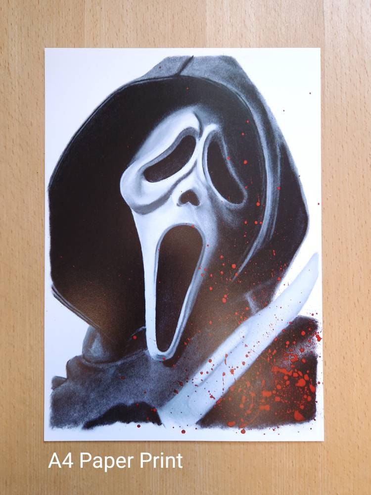 Ghostface Scream Horror Slasher Fan Art Drawing by Jelowe Art - Etsy