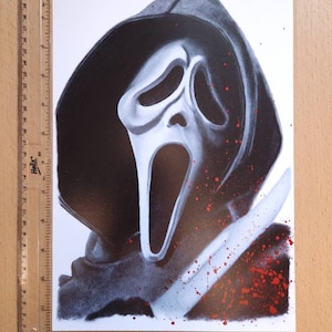 Ghostface Scream Horror Slasher Fan Art Drawing by Jelowe Art - Etsy