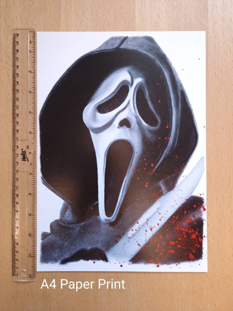 Ghostface Scream Horror Slasher Fan Art Drawing by Jelowe Art - Etsy