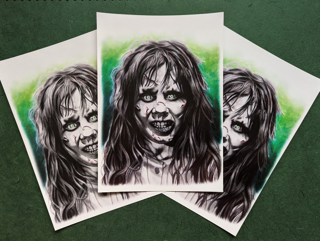 Horror Fan Art Portrait Regan the Exorcist - Etsy