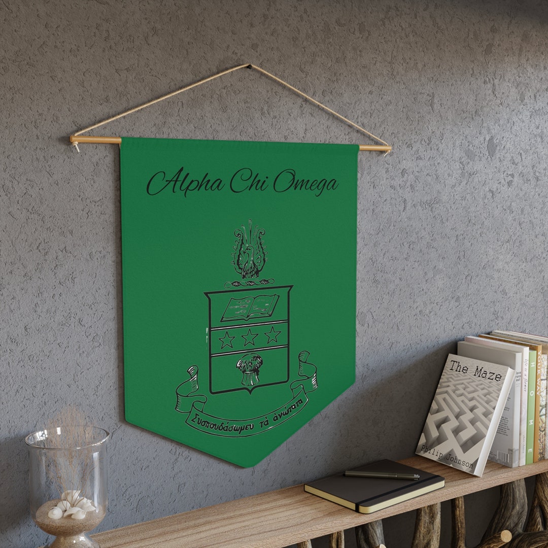Alpha Chi Omega Crest Pennant Flag Etsy