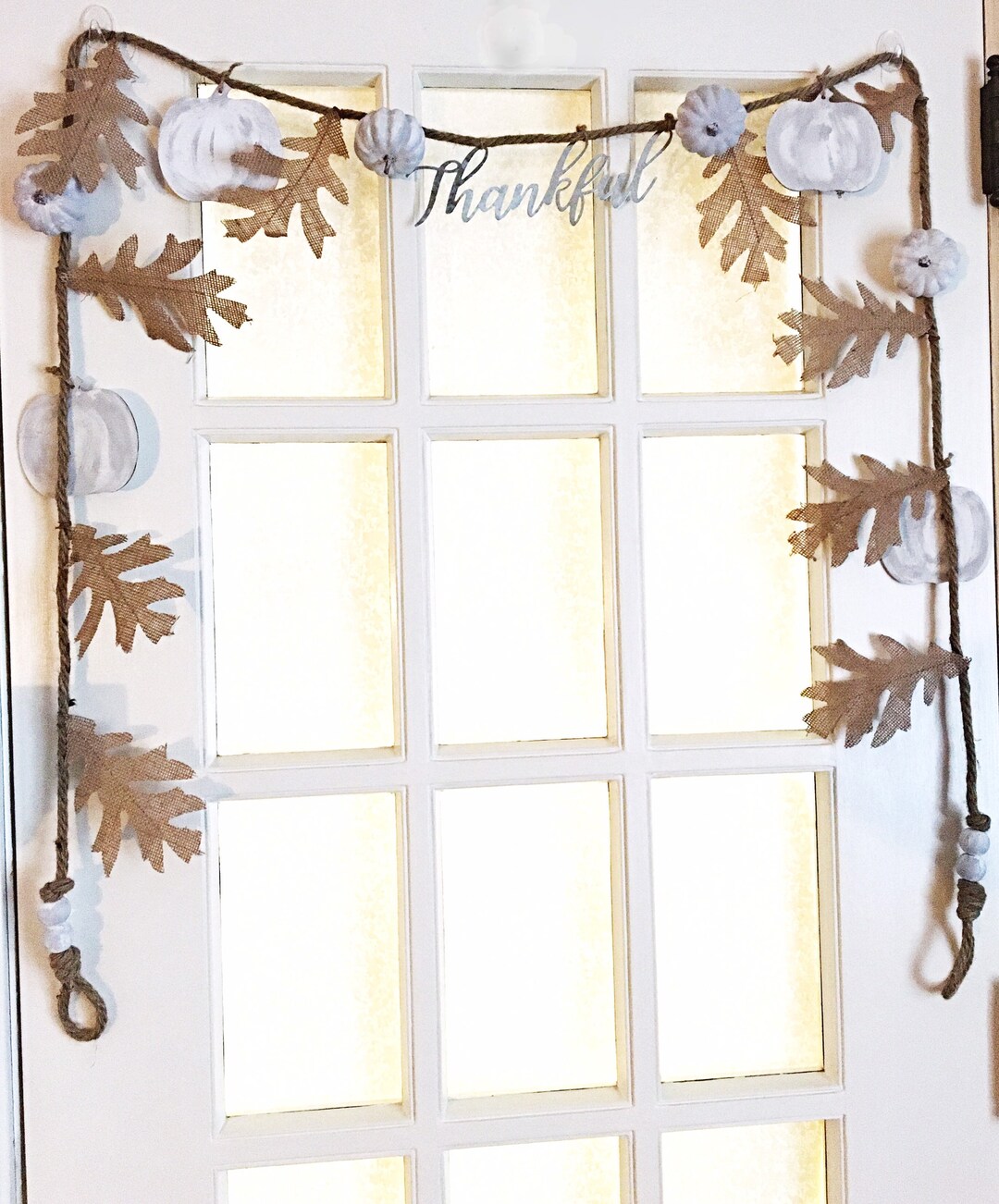 Neutral Autumn Leaves Garland, Rustic Farmhouse Mantle or Picture ...