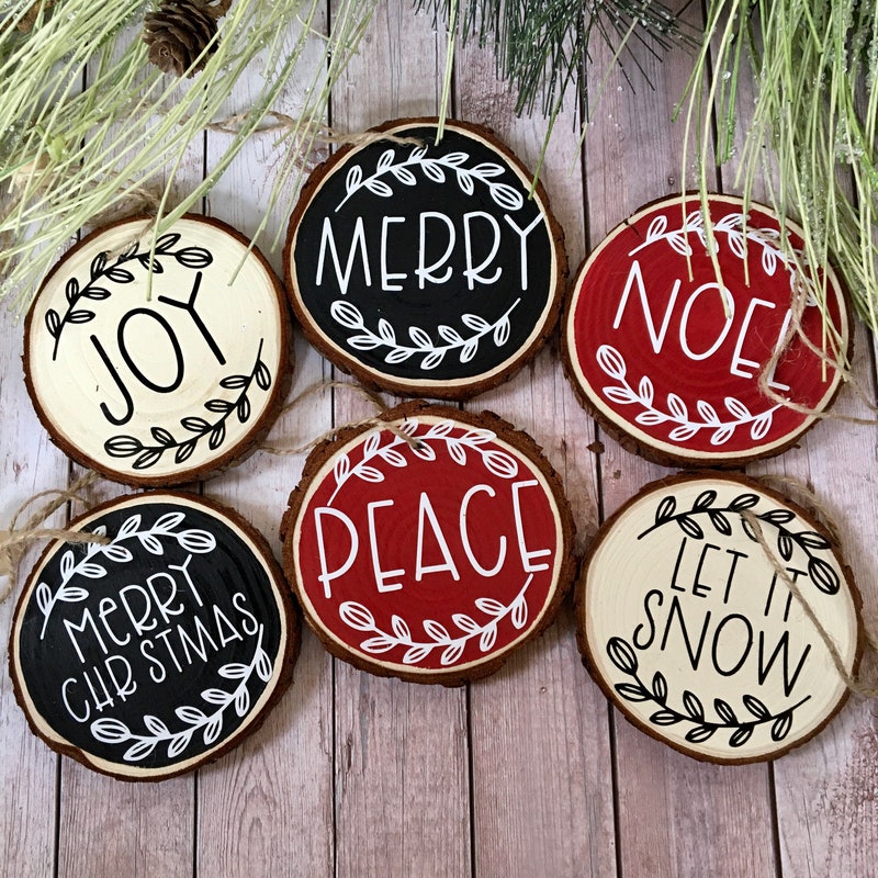 Holiday Wood Slice - Etsy
