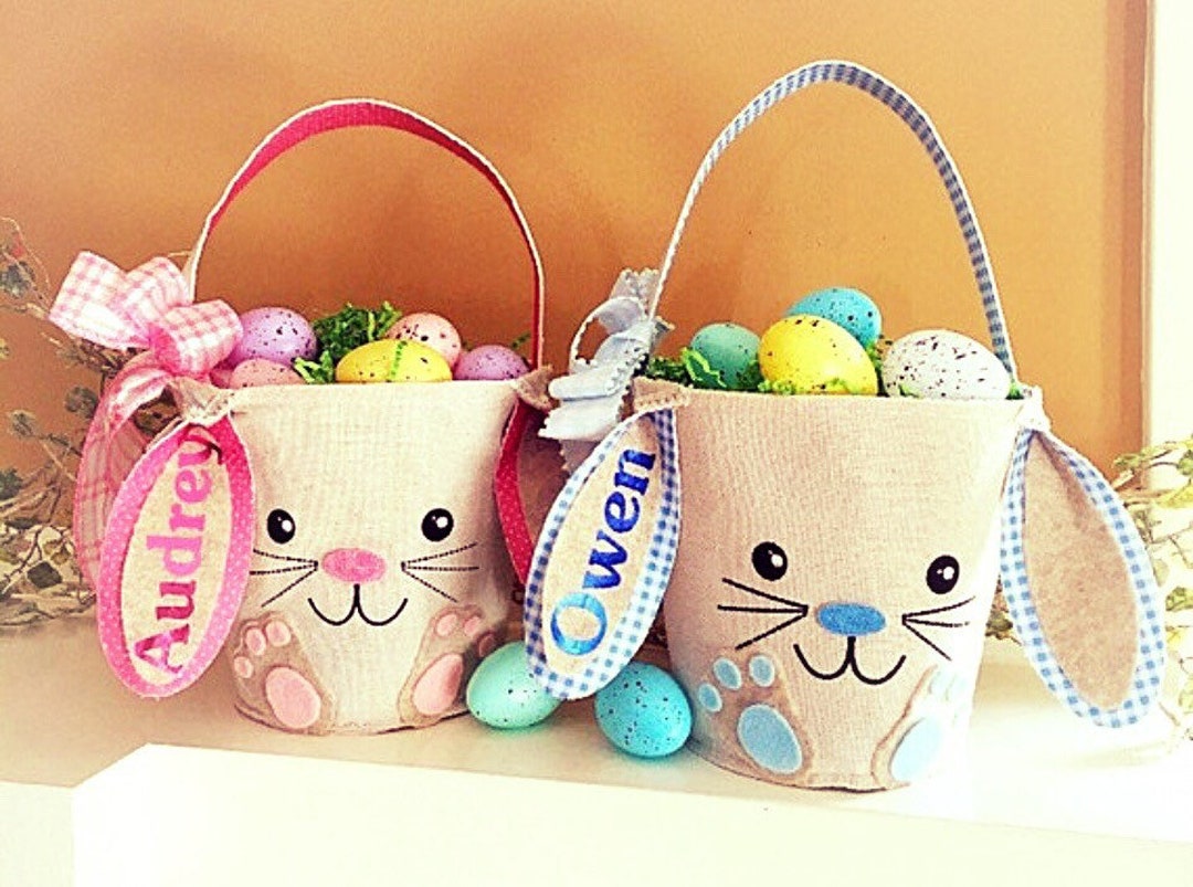 Personalized Easter Baskets |easter Bunny Basket |custom Easter Basket ...