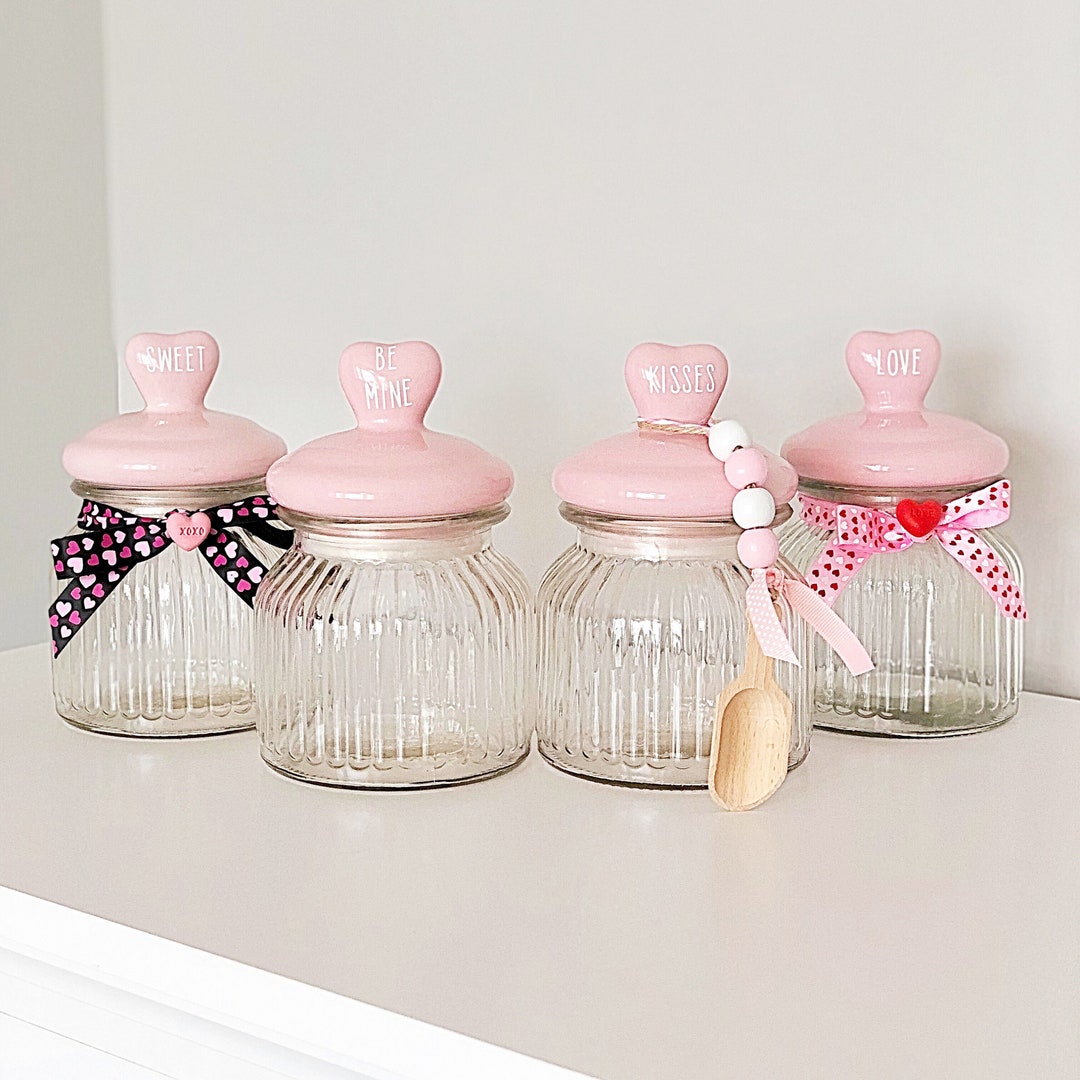 Heart Candy Jar Heart Jar Heart Candy Jar Valentines Day Heart Candy ...