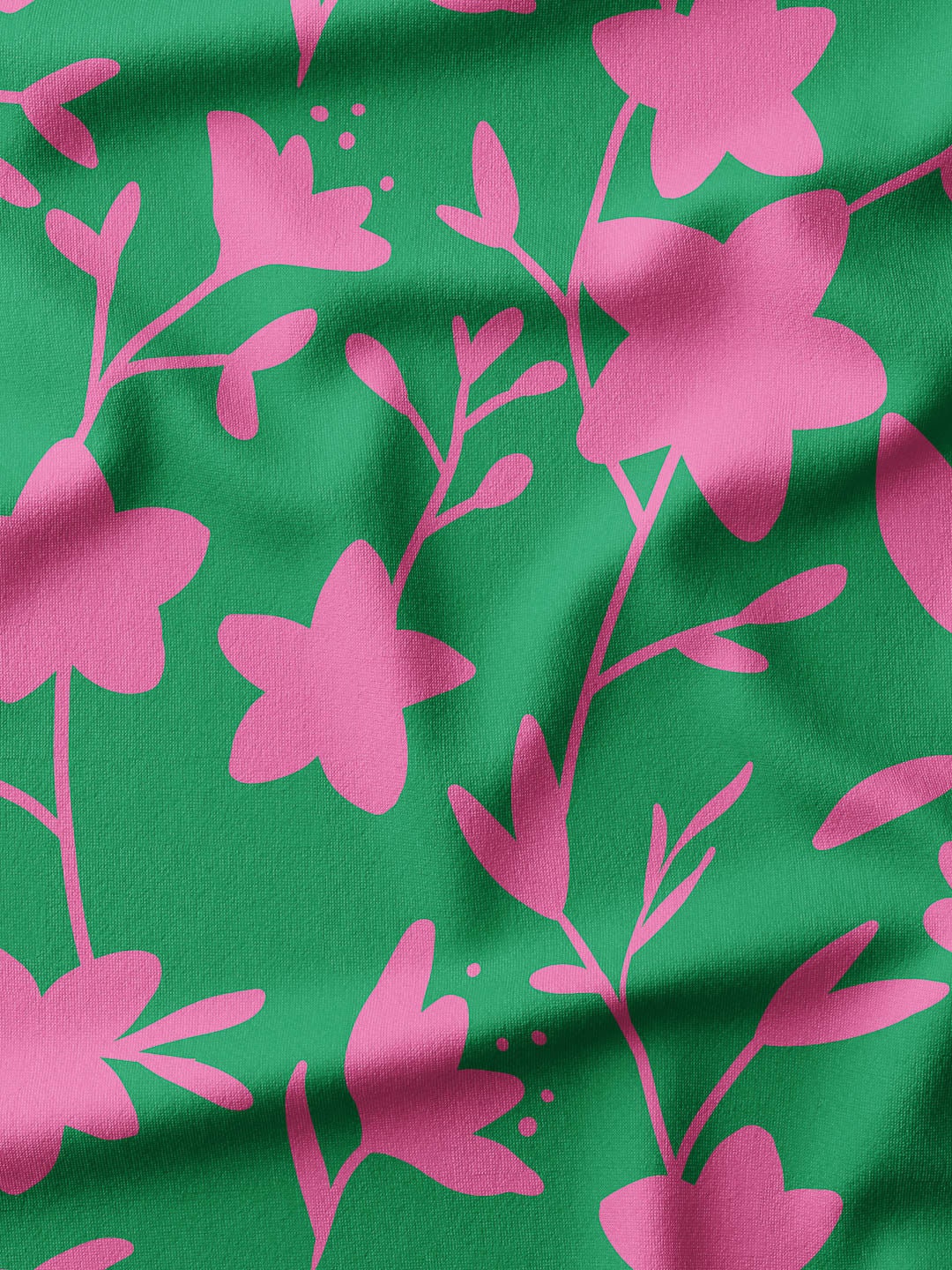 J&J French Terry Brushed Flower Hedge Big Green - Etsy