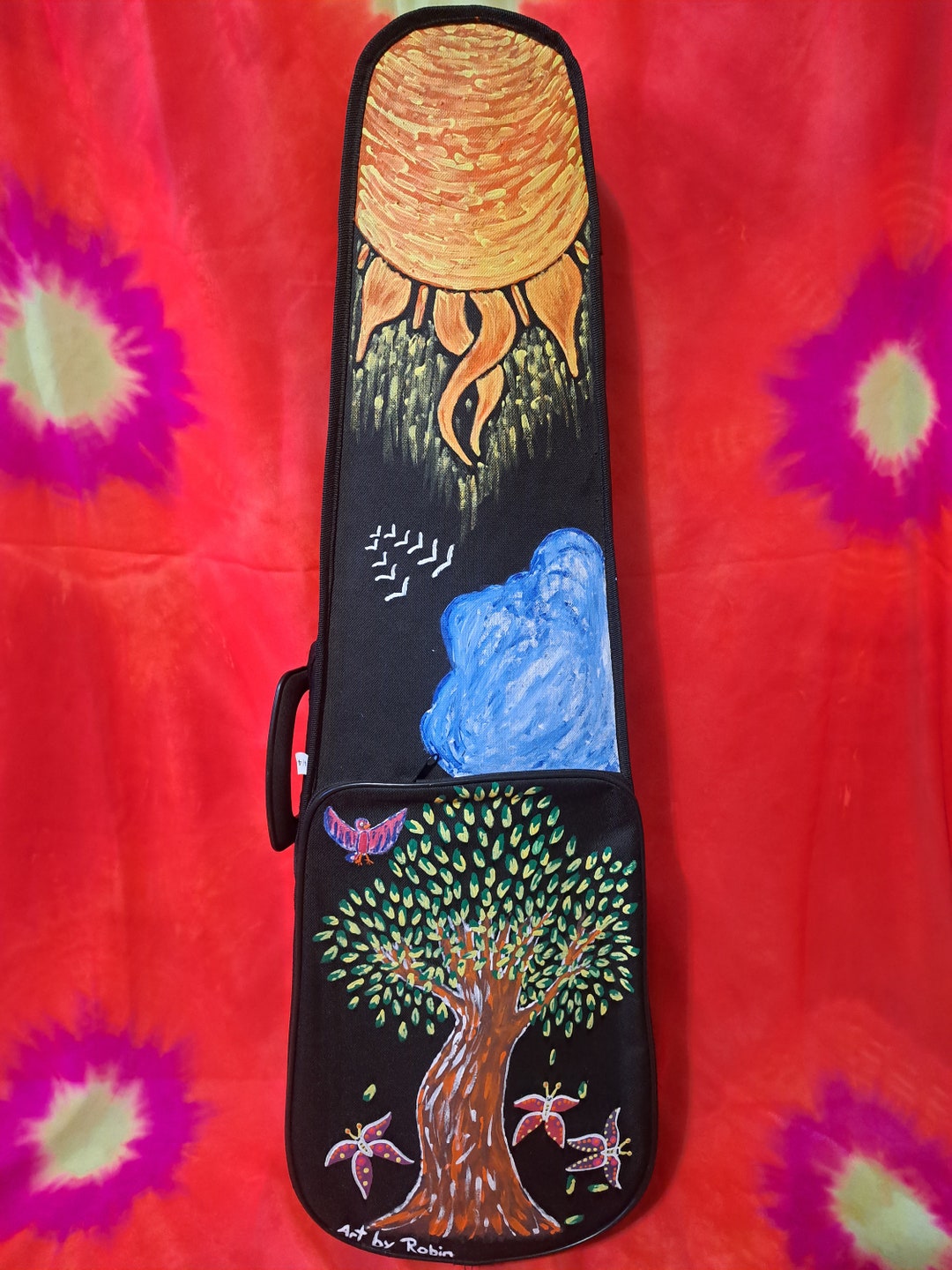 Custom Painted Violin Case With Violin and Tuner - Etsy