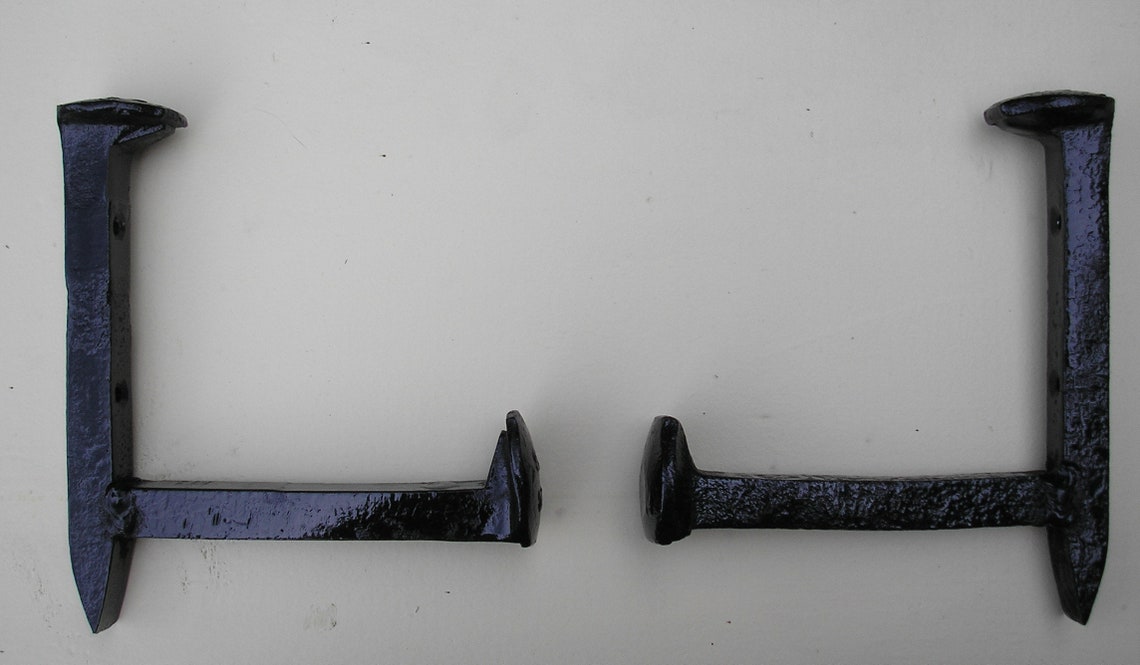 One Pair Railroad Spike Shelf Brackets - Etsy