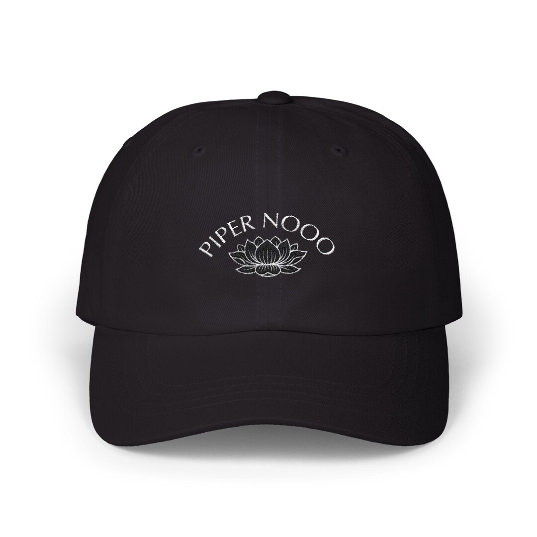 Piper Nooo Lotus Embroidered Hat in Black - Etsy