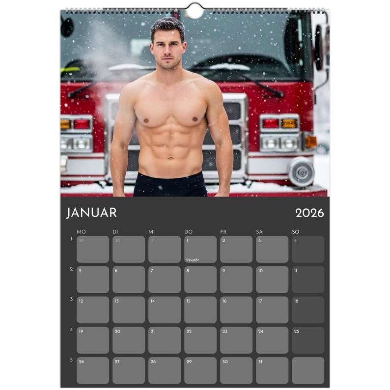 Hot Firefighter Hunks 2026 Wall Calendar – Sexy Men, Shirtless ...