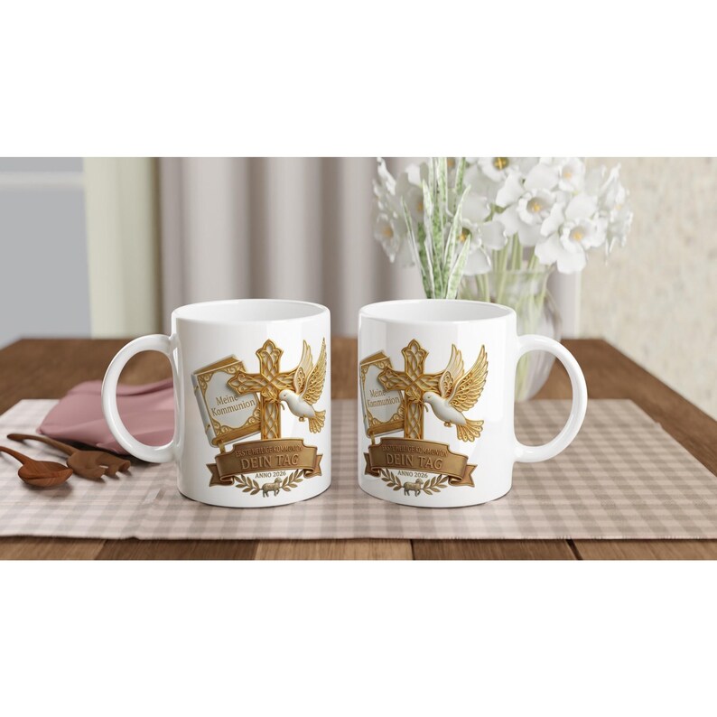 First Holy Communion Mug 2026 – Communion Gift for Young Girls – Cross ...