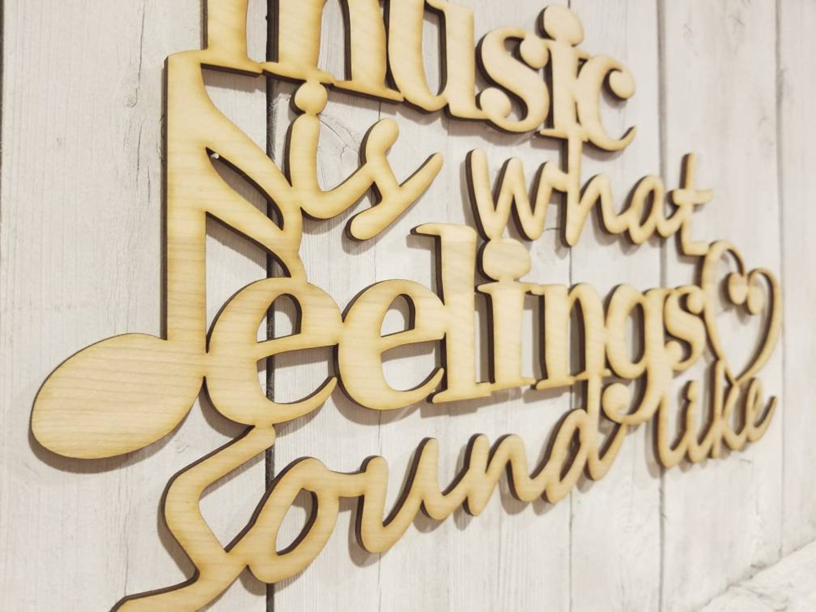 Music is What Feelings Sound Like - Laser Wood Sign Wall Decor Lover ...