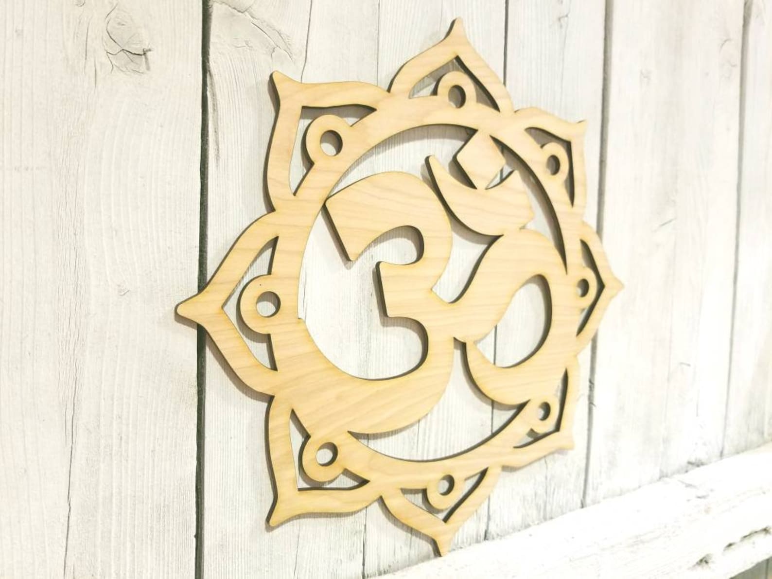Om Ohm Aum Hindu Yoga Meditation Symbol- Laser Wood Cut Sign Decor Gift ...