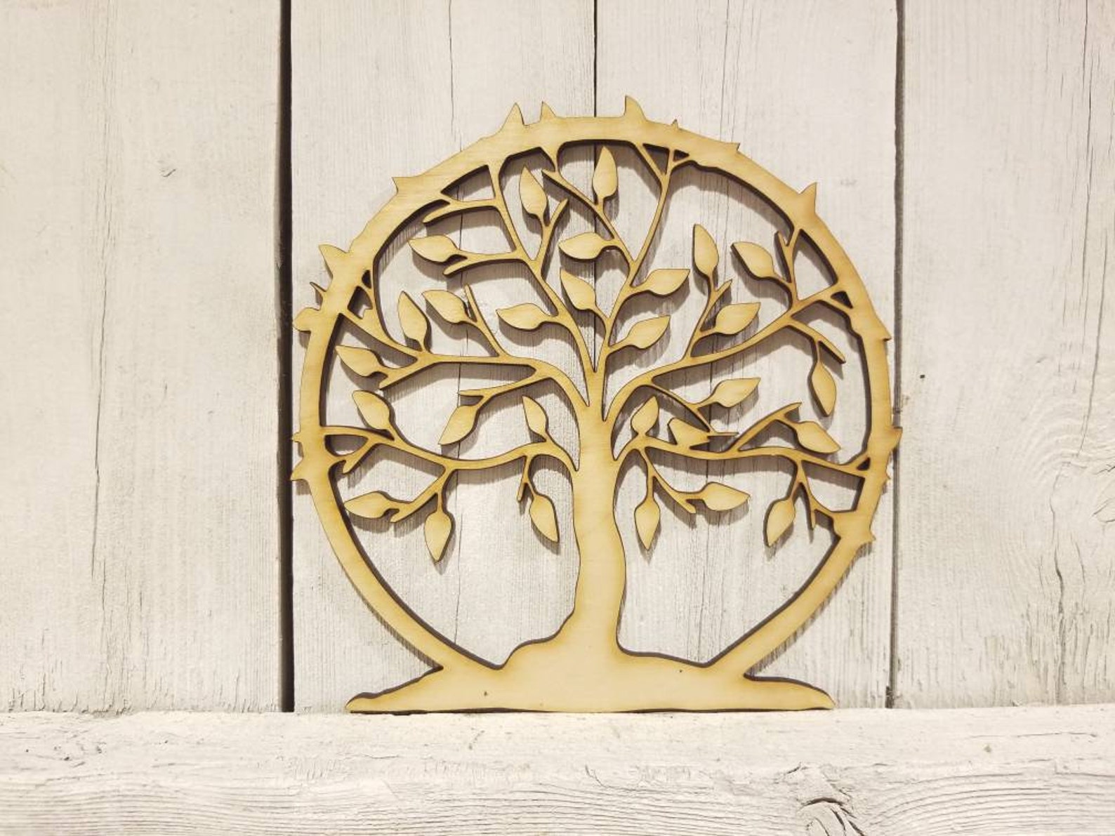 Tree of Life - Laser Wood Cut Sign Wall Decor Unfinished Gift Wreath ...