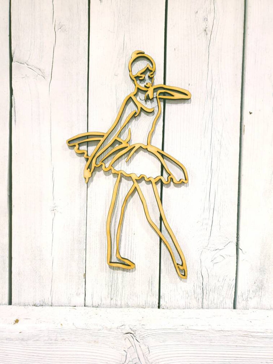 Ballerina Dancer Ballet - Laser Wood Cut Sign Wall Decor Wreath Gift ...