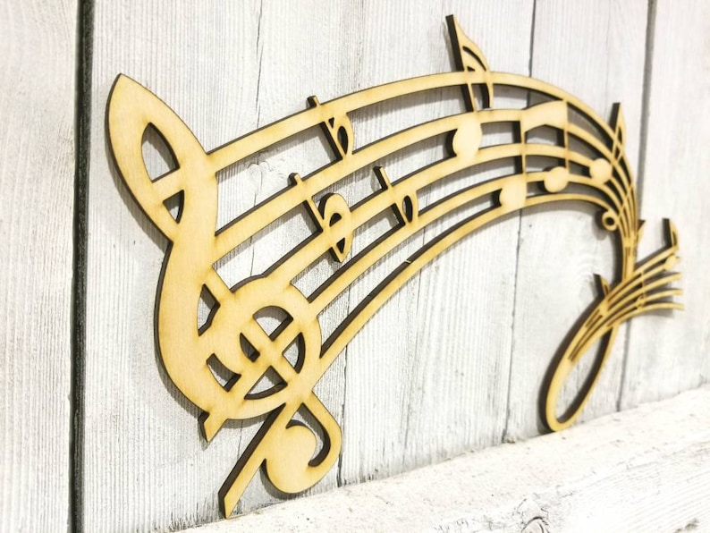 Music Notes laser wood cut sign wall decor lover gift wreath | Etsy