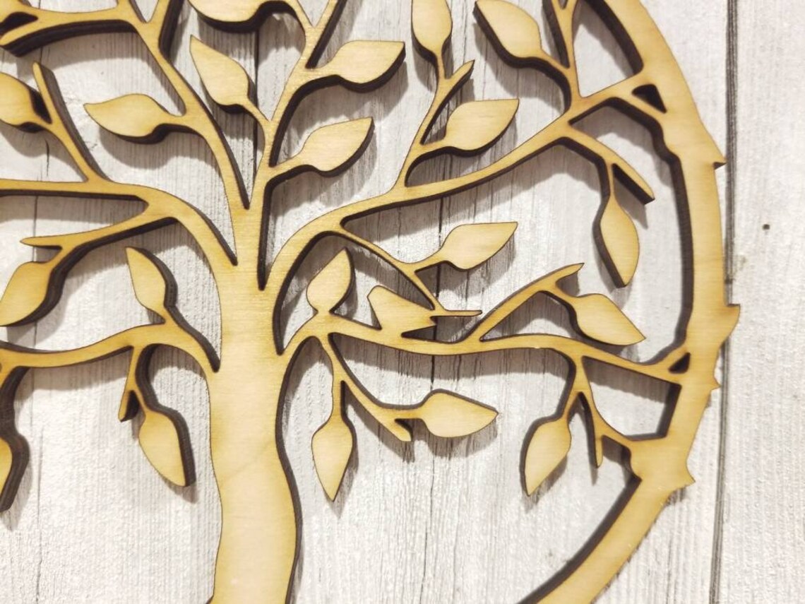 Tree of Life - Laser Wood Cut Sign Wall Decor Unfinished Gift Wreath ...