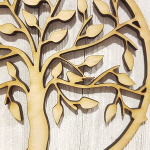 Tree of Life - Laser Wood Cut Sign Wall Decor Unfinished Gift Wreath ...