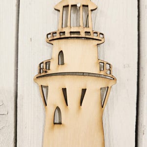 Lighthouse - Laser Wood Cutout Sign Wall Decor Gift Wreath Unfinished ...