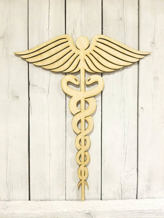Medical Caduceus Doctor Nurse EMT Symbol Laser Wood Cut Sign - Etsy