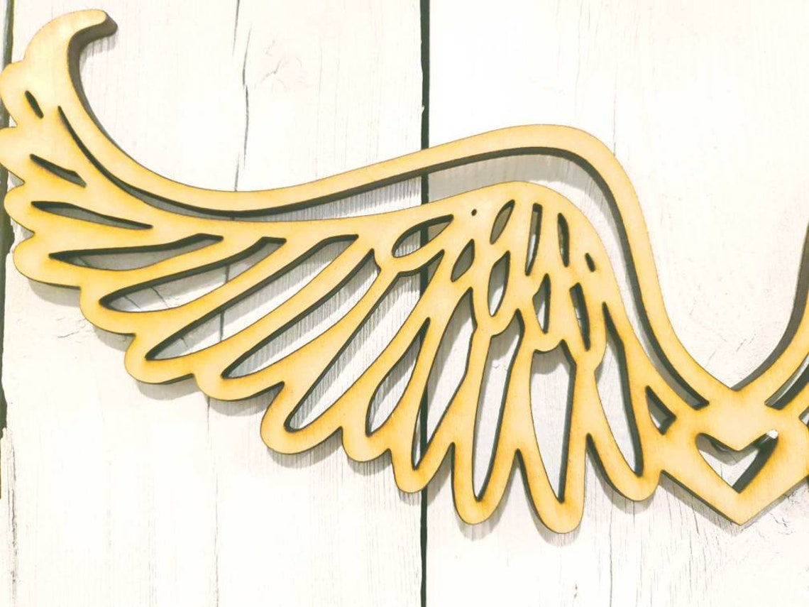Angel Wings Laser Wood Cut Sign Wall Decor Unfinished Gift - Etsy