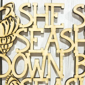 She Sells Seashells Down by the Seashore - Laser Wood Cut Sign Wall ...