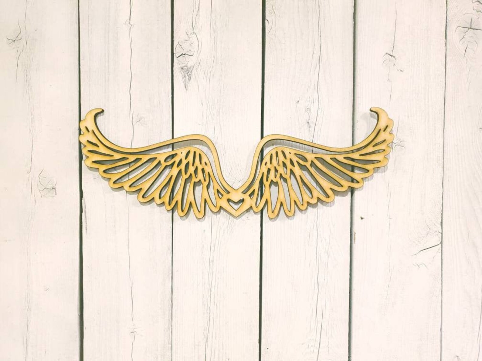 Angel Wings - Laser Wood Cut Sign Wall Decor Unfinished Gift Wreath ...