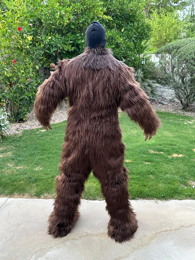Bigfoot Costume Fur Suit - Includes Body, Feet, and Hands - Cowl Hood ...