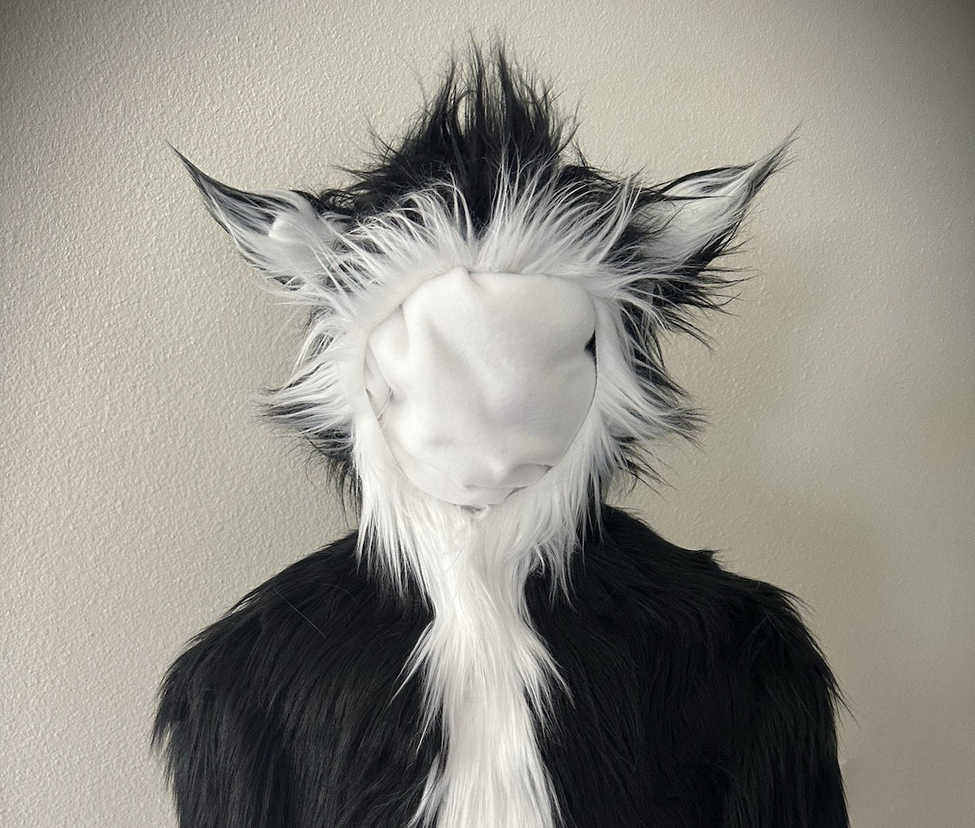 Cat Cosplay Black and White Hood- Custom Made (hat and Bow Tie Sold ...