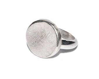 Sterling Silver Fingerprint Ring - Etsy
