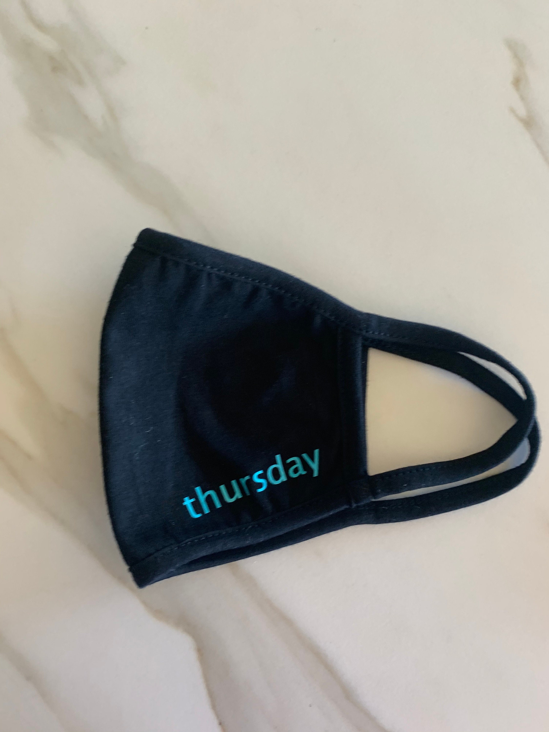 Blue Small Days of the Week Mask Set- Cotton Poly Blend-around the Ears ...